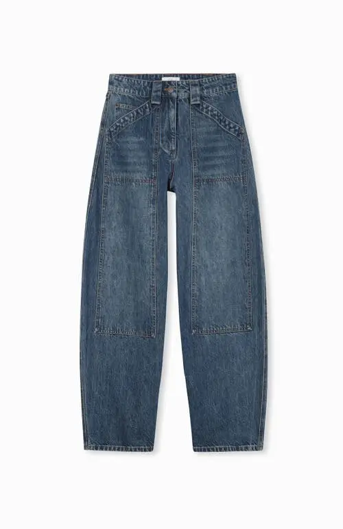 Co High-waist Denim Patch Pocket Jean - Indigo