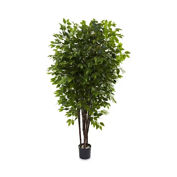NEARLY NATURAL Deluxe Artificial Ficus Tree - Green