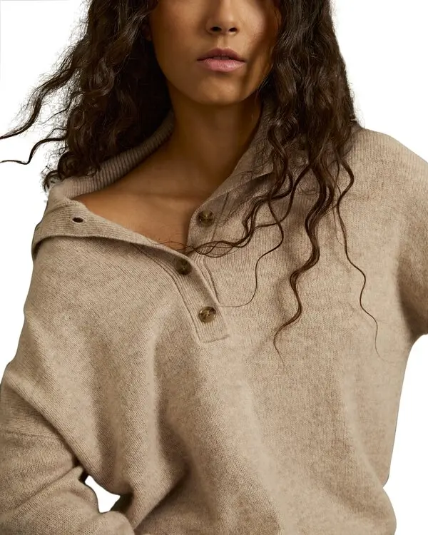 REISS Wool Blend Button-up Knit Sweater