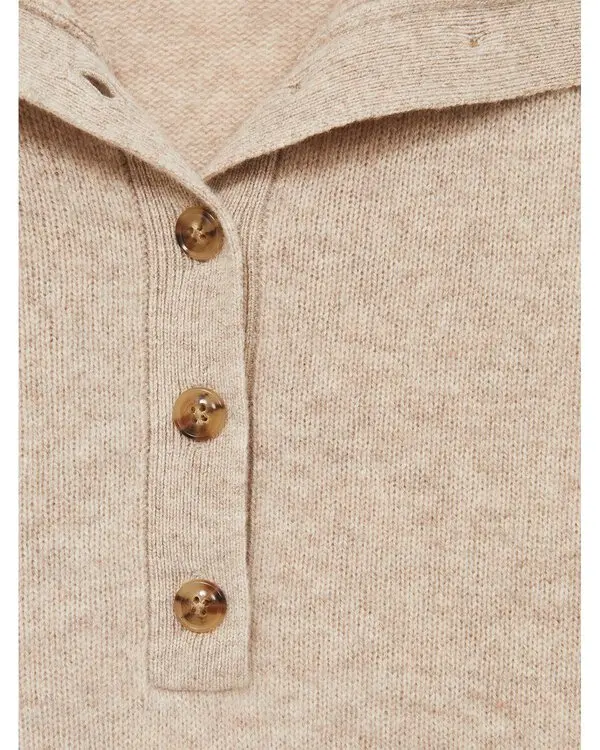 REISS Wool Blend Button-up Knit Sweater