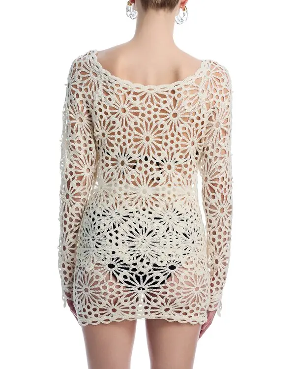 Norma Kamali Crochet Top Swim Cover-up - Cream