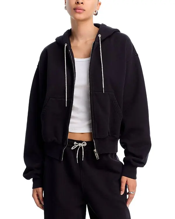 Alexander Wang Rhinestone Drawstring Hoodie
