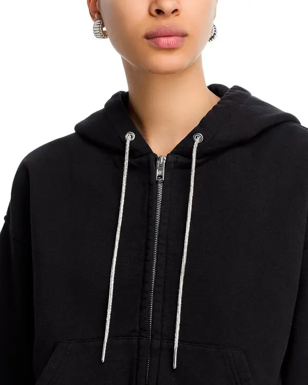 Alexander Wang Rhinestone Drawstring Hoodie