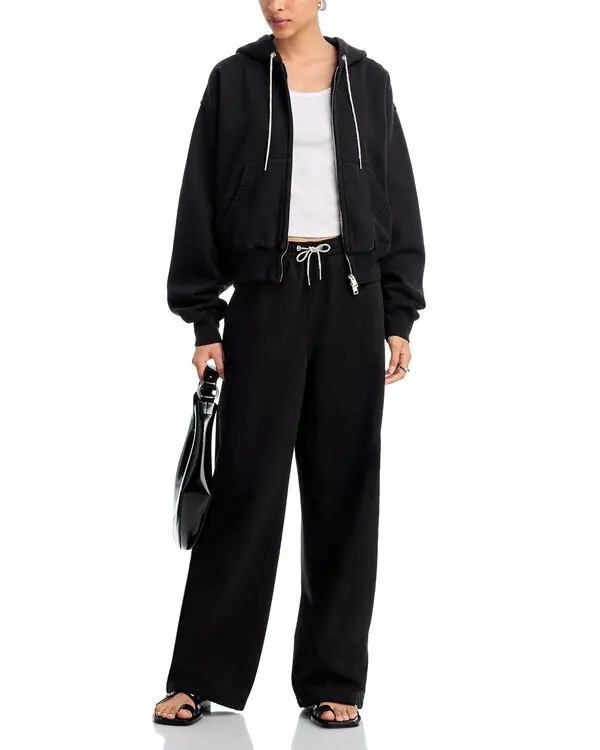 Alexander Wang Rhinestone Drawstring Hoodie