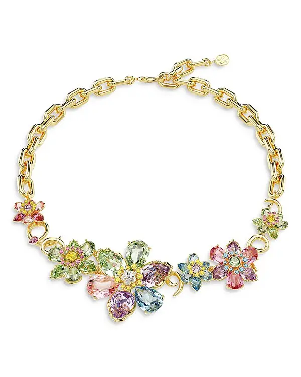SWAROVSKI Idyllia Crystal Flower Necklace - Multi/gold