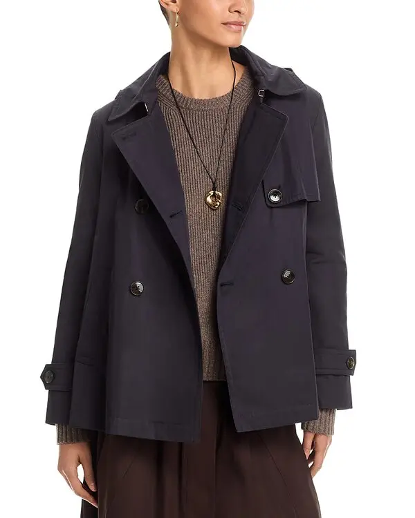 Herno Short Trench Coat - Navy