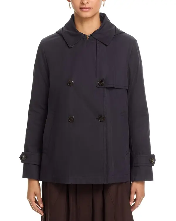 Herno Short Trench Coat - Navy