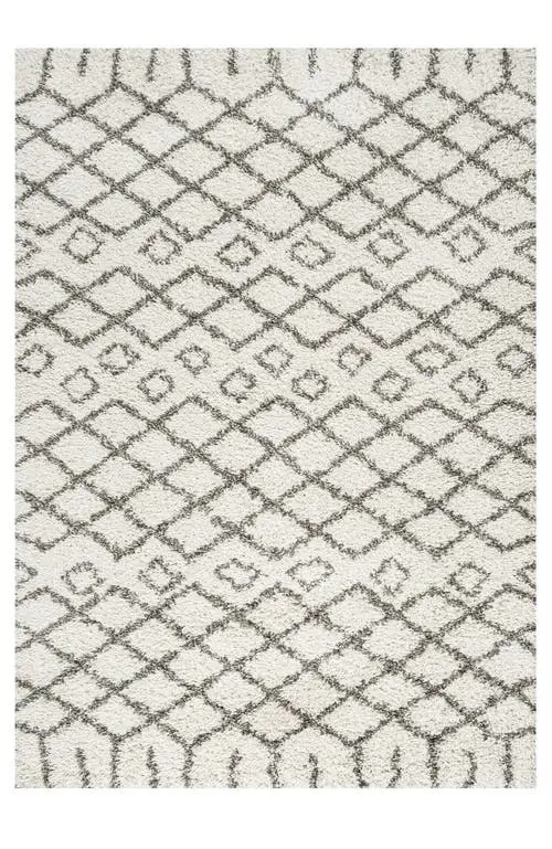 JONATHAN Y Algaida Moroccan Diamond Shag Area Rug - Beige/dark Gray