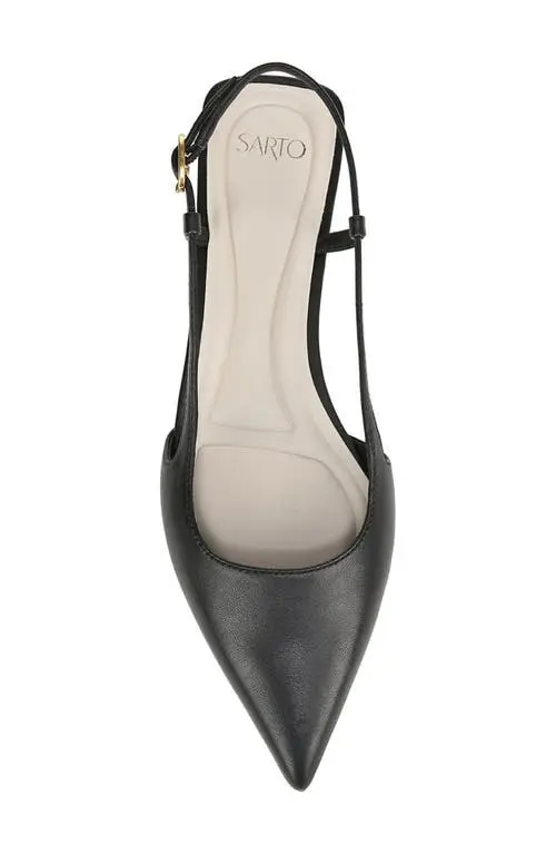 Franco Sarto Pheby Pointed Toe Slingback Flats - Black