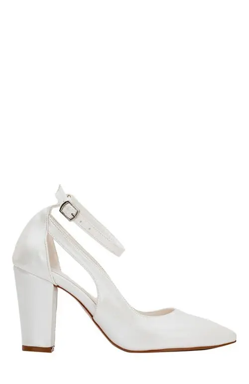 FOREVER & ALWAYS SHOES Camila Pointed Toe High Block Heels With Pearl Embellishments