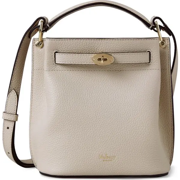 Mulberry Mini Islington Leather Bucket Bag - Chalk