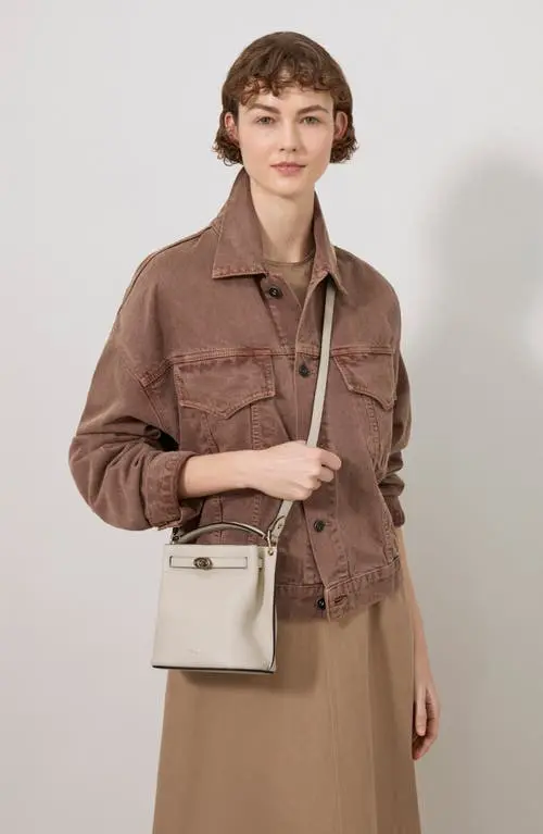 Mulberry Mini Islington Leather Bucket Bag - Chalk