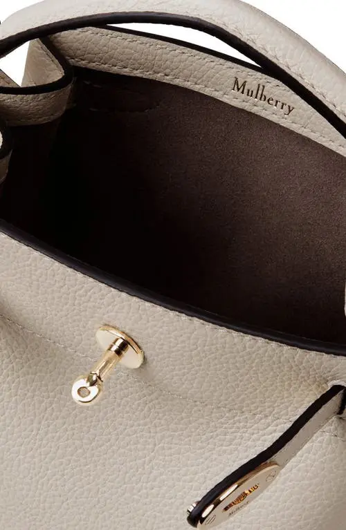 Mulberry Mini Islington Leather Bucket Bag - Chalk