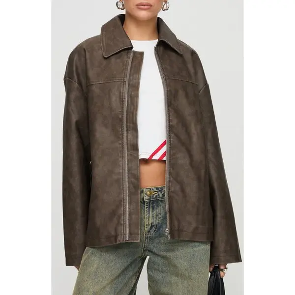 Princess Polly Oversized Faux Leather Jacket