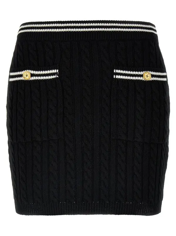 Alessandra Rich Braided Mini Skirt - White/black
