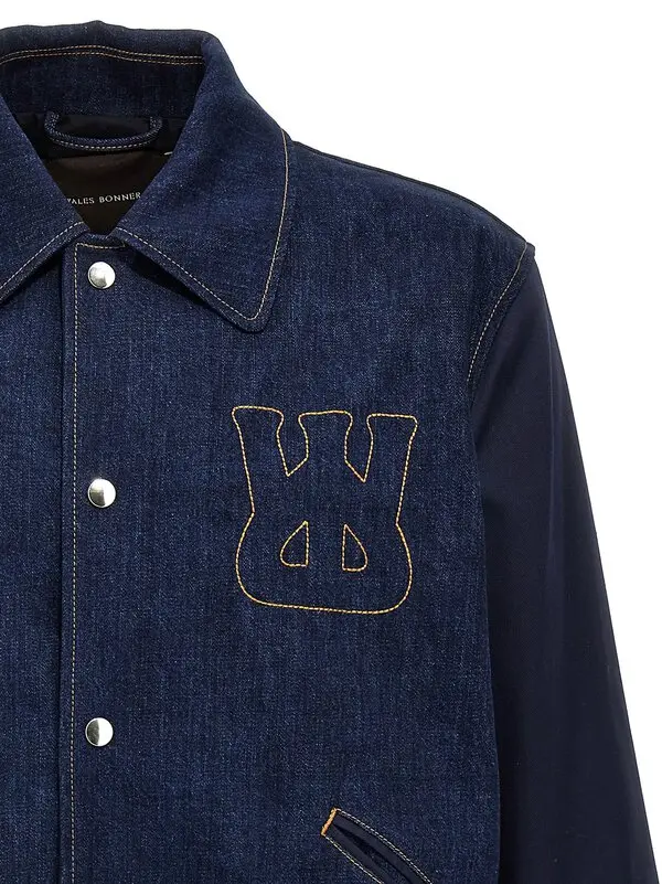 WALES BONNER The Echo Denim Varsity Jacket