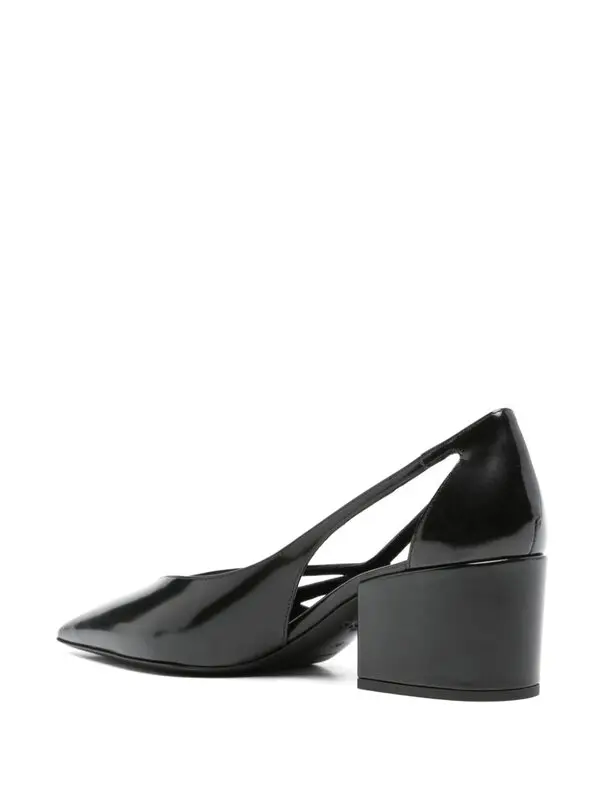 Prada Leather Cut-out Pumps - Black
