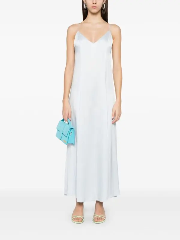 FORTE_FORTE Satin Midi Slipdress - Clear Blue