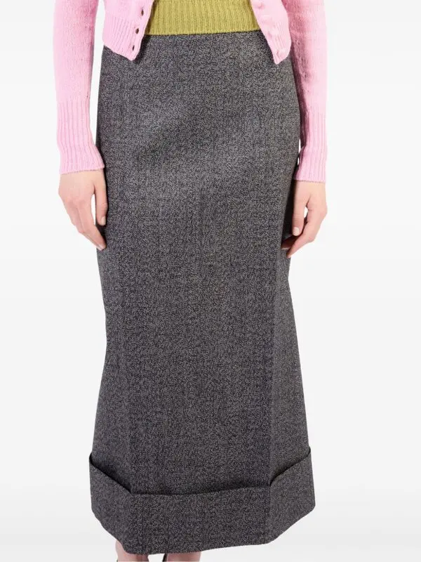 Prada Wool Long Skirt - Black