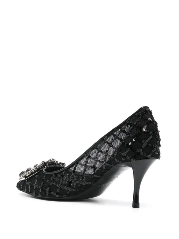 ROGER VIVIER Flower Strass Pumps - Black