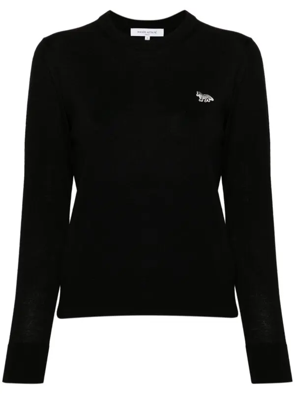 Maison Kitsuné Baby Fox Wool Jumper - Black