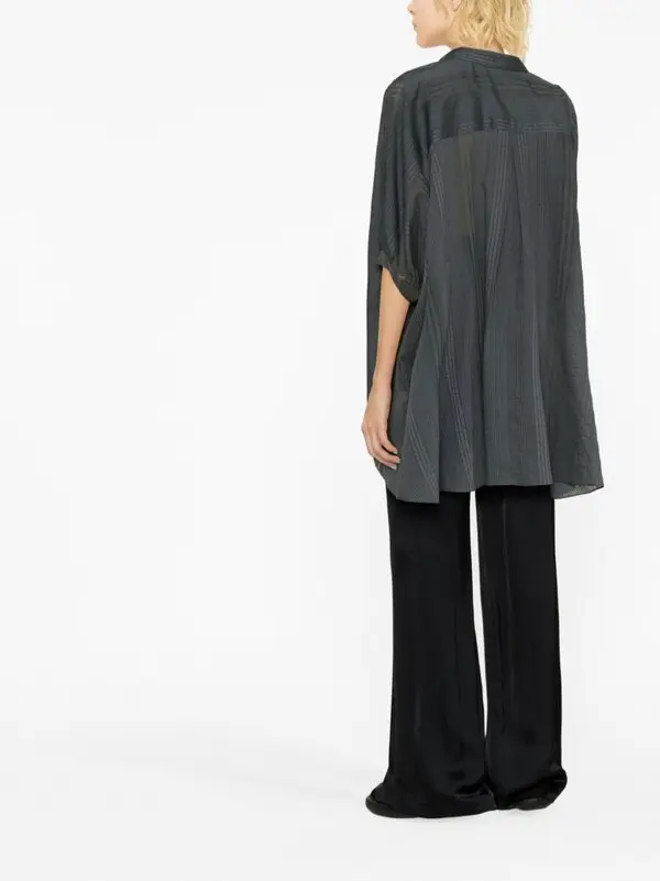 Brunello Cucinelli Striped Cotton-silk Blend Shirt - Grey