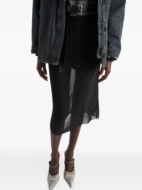 Prada Georgette Midi Skirt