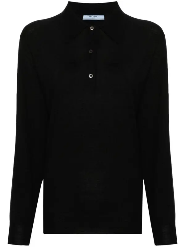 Prada Cashmere Polo Shirt - Black
