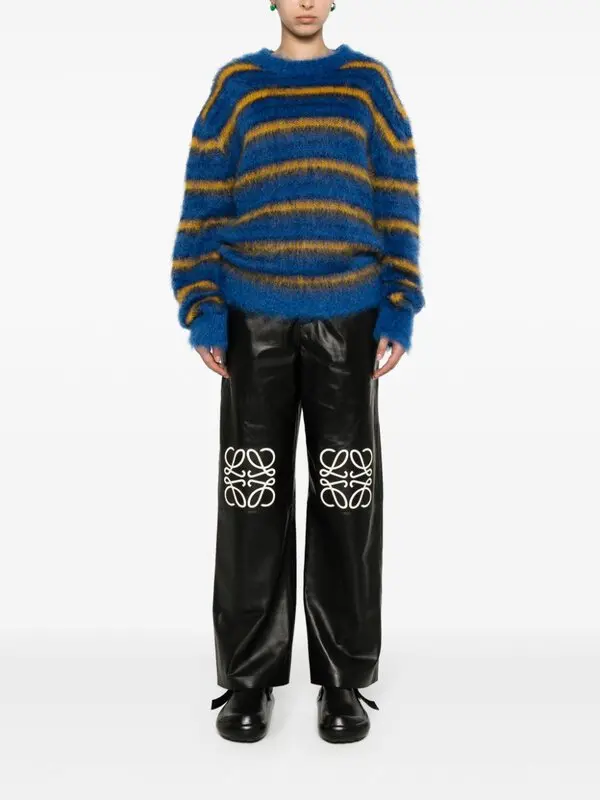 Loewe Anagram Baggy Leather Trousers