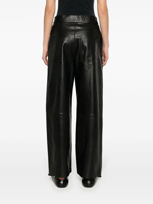 Loewe Anagram Baggy Leather Trousers