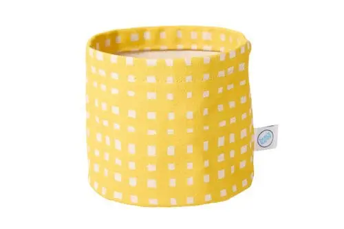 DANCE HAPPY Micro Grid Round Bin/canvas Planter - Sunshine Yellow