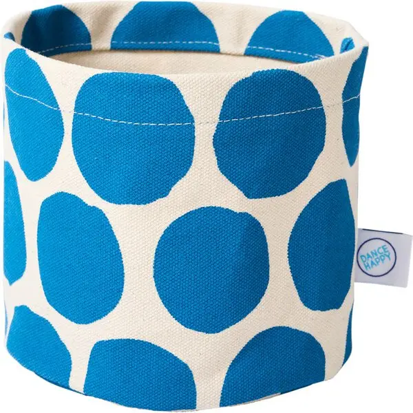 DANCE HAPPY Large Circles Round Bin/canvas Planter - Azure