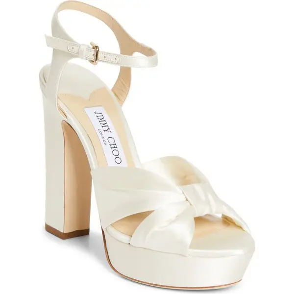 JIMMY CHOO Heloise Platform Sandal - Ivory