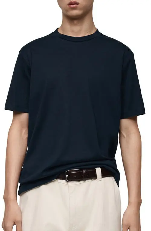 Mango Regular Fit Cotton T-shirt - Navy
