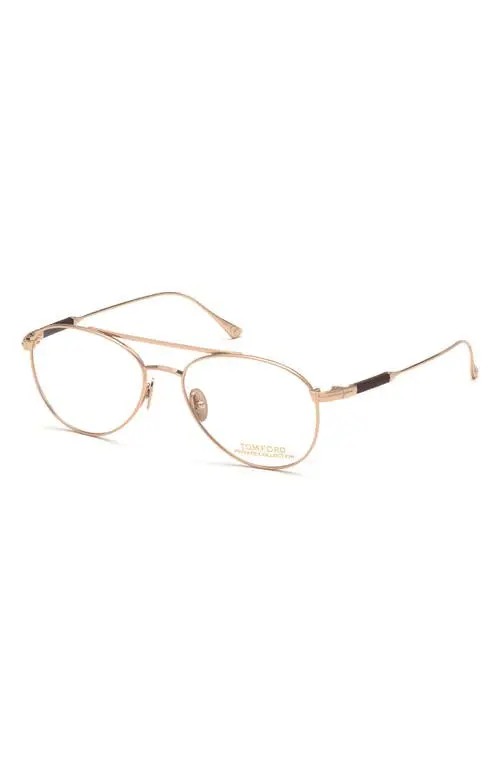 TOM FORD 54mm Pilot Optical Glasses - Rose Gold