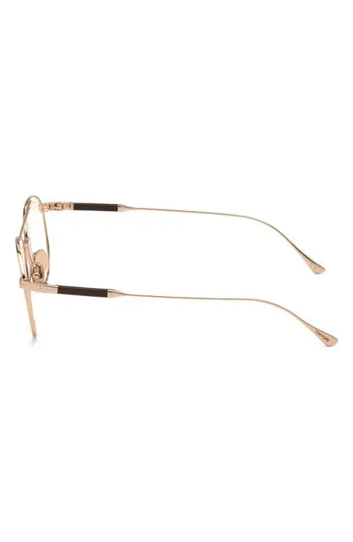 TOM FORD 54mm Pilot Optical Glasses - Rose Gold