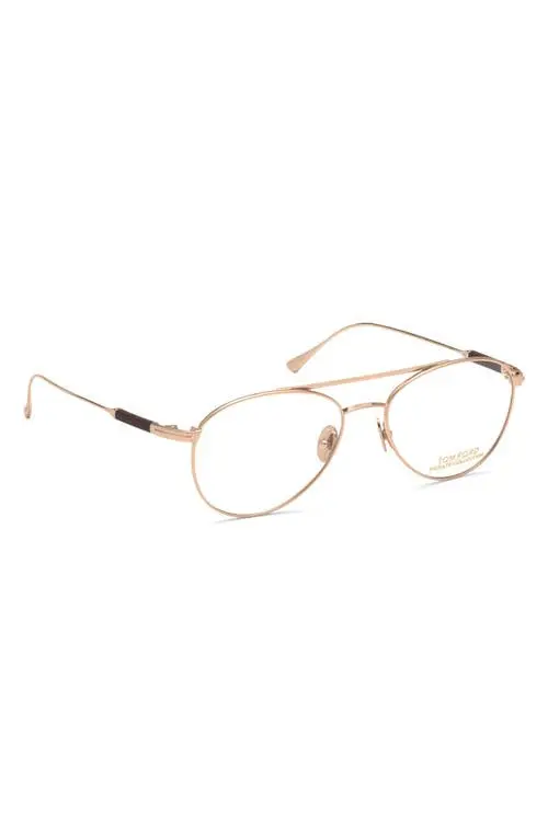 TOM FORD 54mm Pilot Optical Glasses - Rose Gold