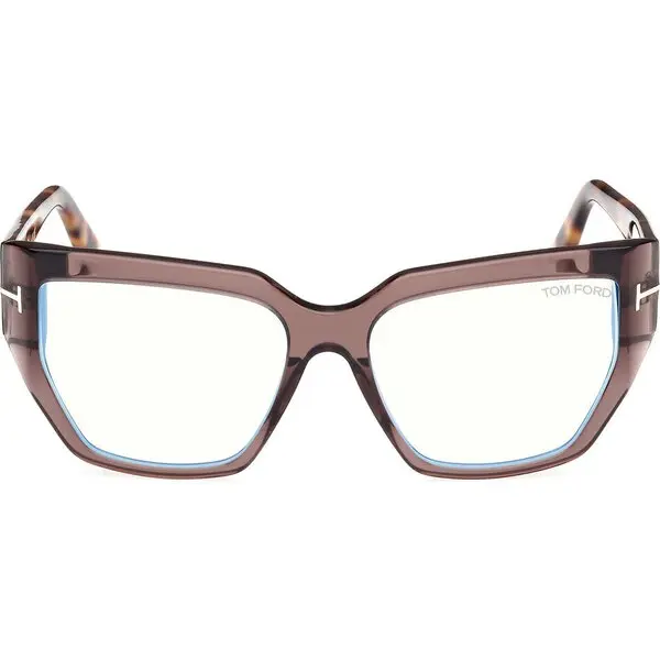 TOM FORD 54mm Square Optical Glasses - Warm Brown / Blonde Havana