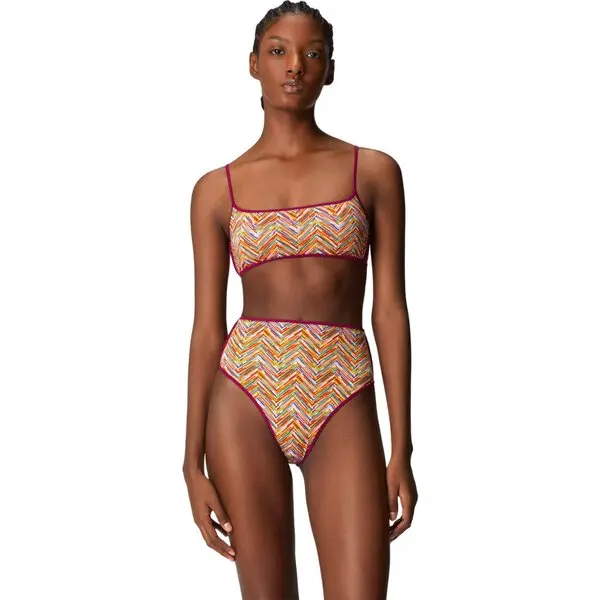 Missoni Reversible Printed Bikini With High-waisted Bottom - Multicoloured