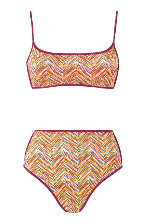 Missoni Reversible Printed Bikini With High-waisted Bottom - Multicoloured