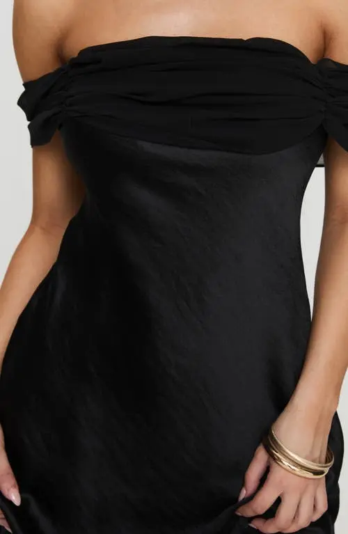 shop off the shoulder dress Off Shoulder A-Line Satin Maxi Bridesmaid Dress for Elegant Occasions