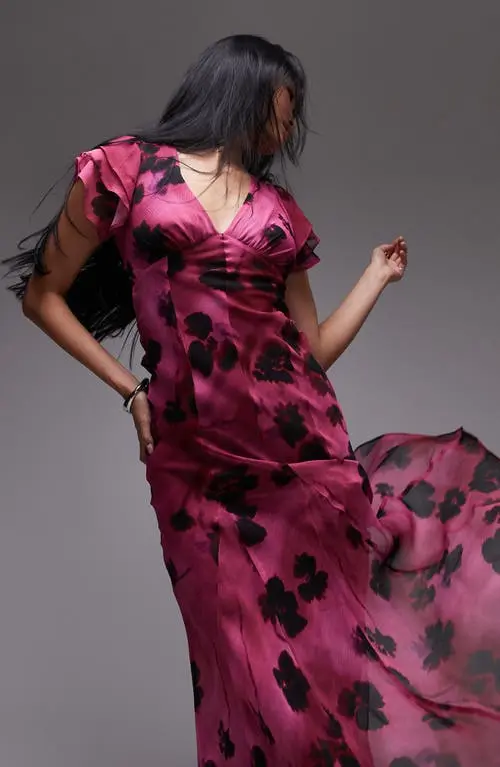 Topshop Lace Up Back Maxi Dress In Pink - 59% Off | Editorialist