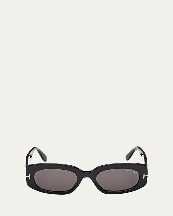 TOM FORD Cielle Oval Sunglasses - Shiny Black