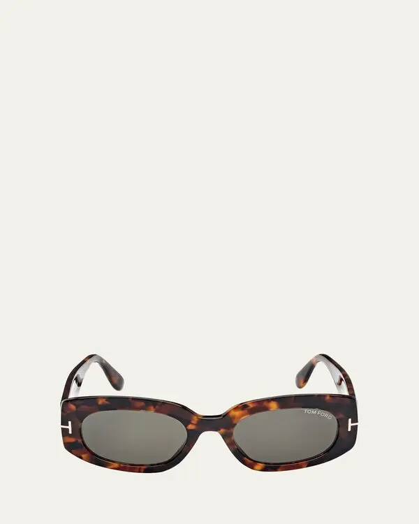 TOM FORD Cielle Oval Sunglasses - Shiny Dark Havana