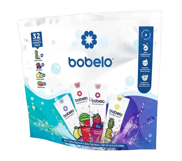 BOBELO Sparkling Hydration Pack Non Caffeinated 32 Servings - One-color