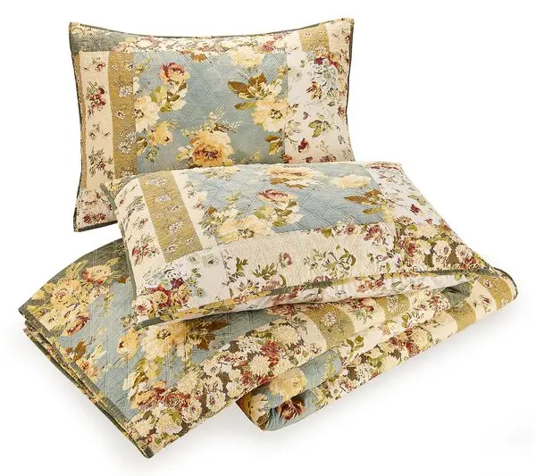 MODERN HEIRLOOM Floral Patch 3-pc King Quilt Se T