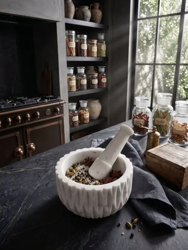 GAURI KOHLI Russell Marble Mortar And Pestle