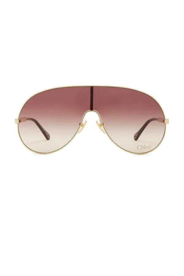 Chloé Aly Aviator Sunglasses - Gold & Brown