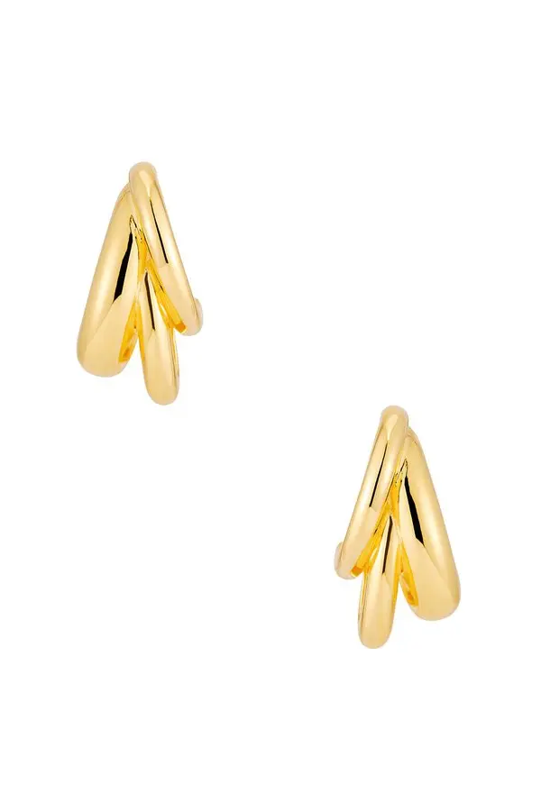MEGA Triple Time Earrings - Brass & 14k Gold Vermeil