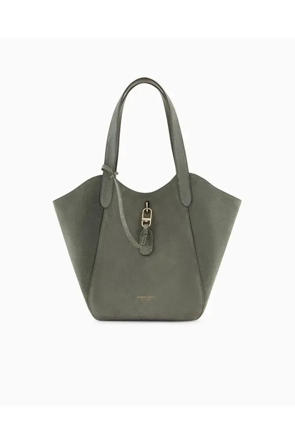 Giorgio Armani Medium Suede Handbag - Green